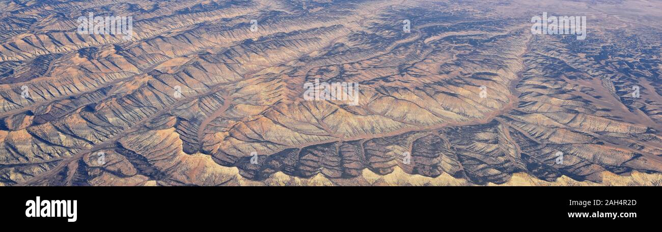 Colorado Rocky Mountains Aerial panoramic views from airplane of ...
