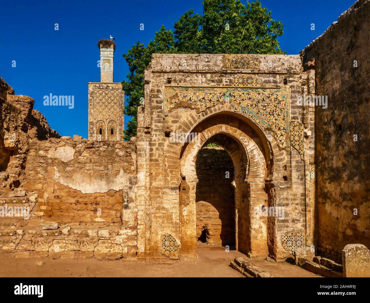 Ruins of a sacred Muslim necropolis known as Chellah, built by the ...