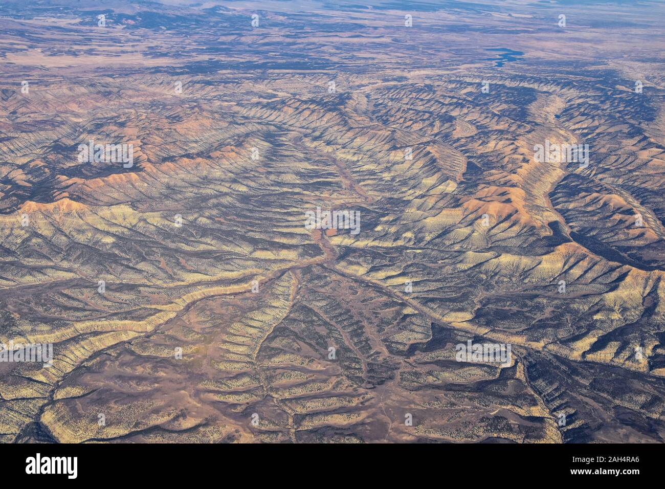 Colorado Rocky Mountains Aerial panoramic views from airplane of ...