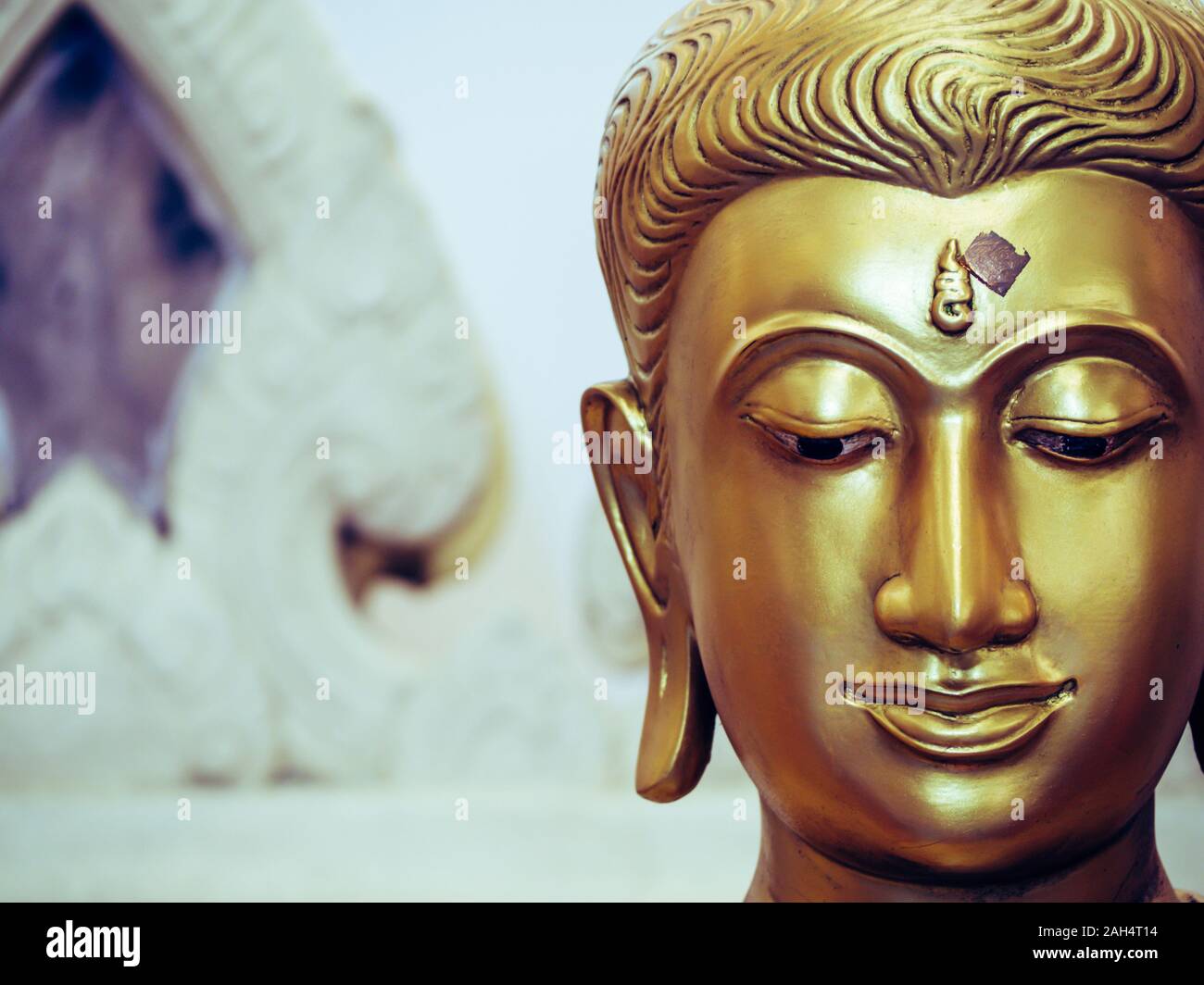 The face of the Buddha image, which is the belief and faith of ...