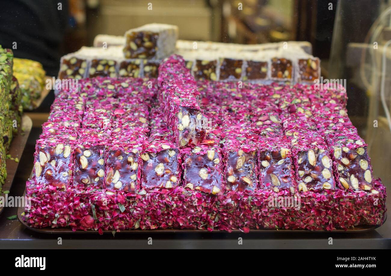 Load of traditional turkish delight lokum candy Stock Photo - Alamy