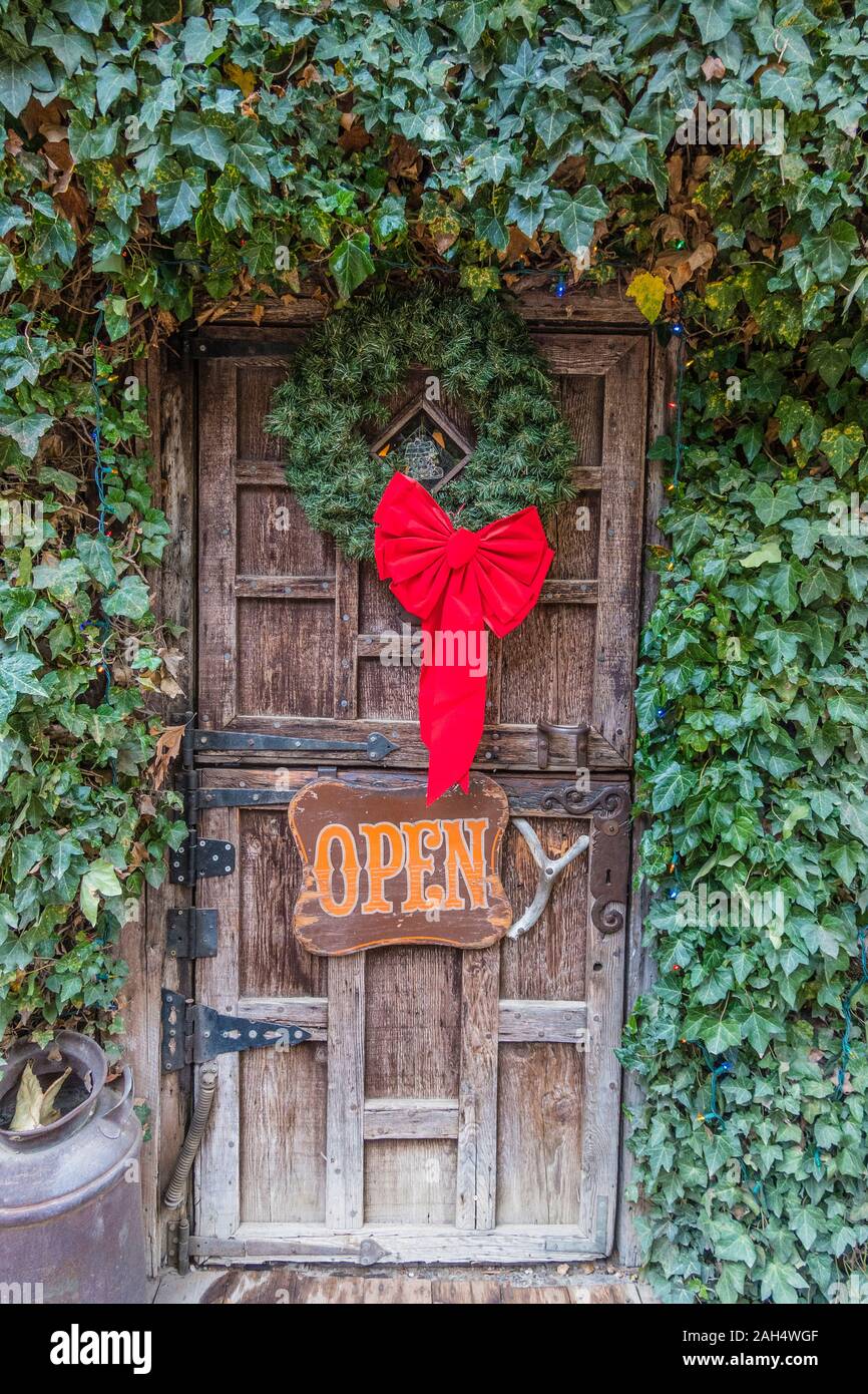 Cold Spring Tavern, a historical structure, exterior at Christmas time ...