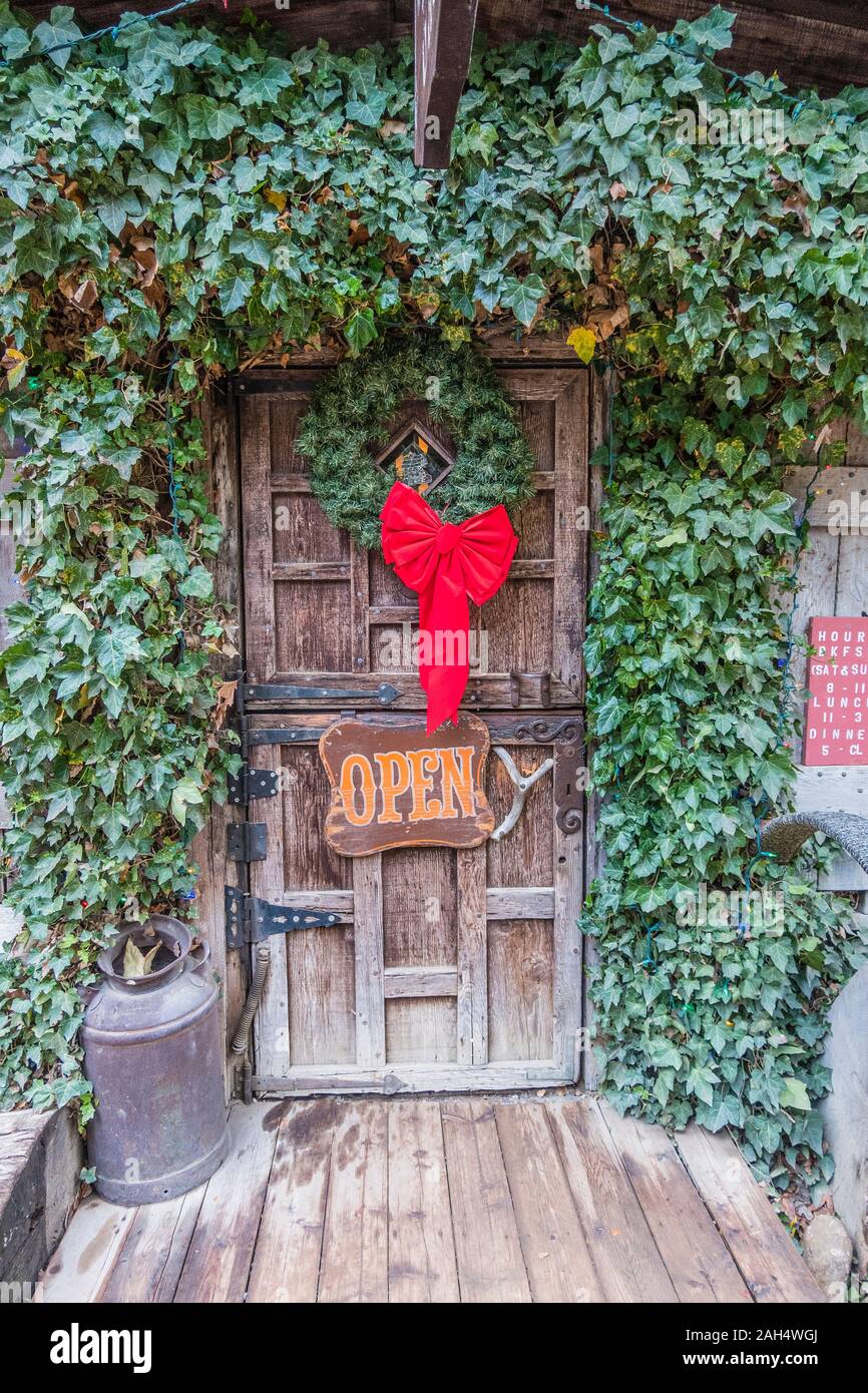 Cold Spring Tavern, a historical structure, exterior at Christmas time ...