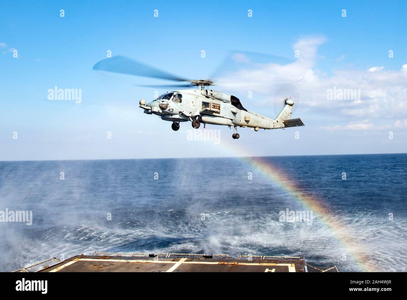 SEA OF JAPAN (Nov. 5, 2019) An MH-60R Sea Hawk Helicopter, assigned to ...