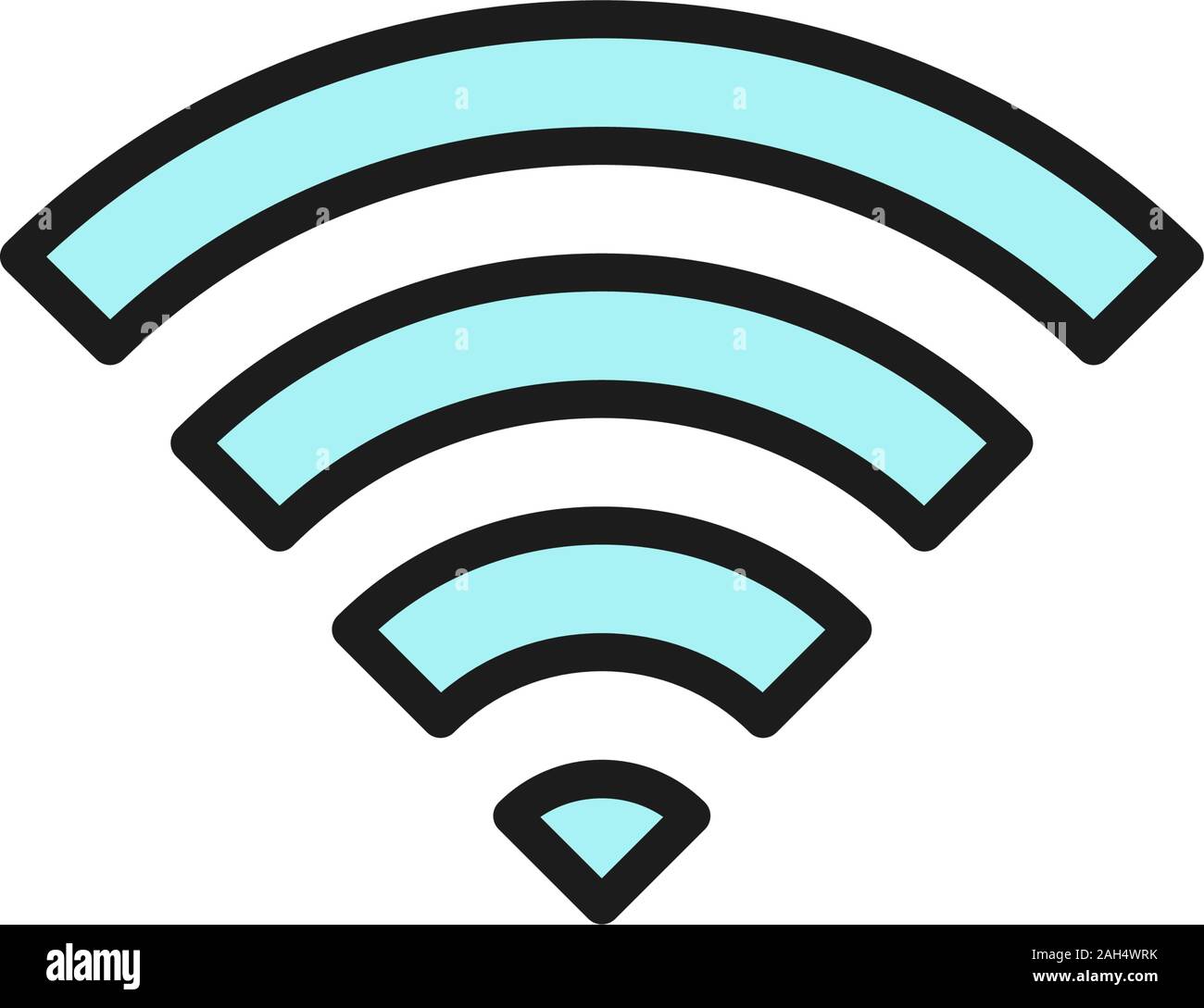 Vector internet signal, WIFI sign flat color line icon Stock Vector ...