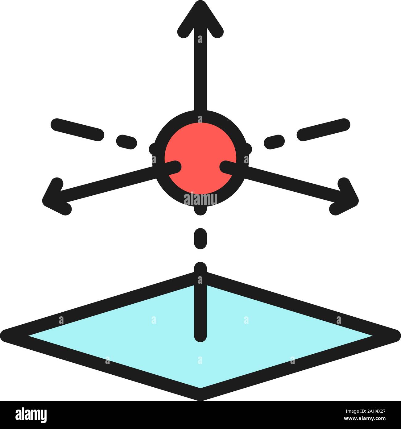 3D product modeling, 3 dimensional model flat color line icon Stock ...