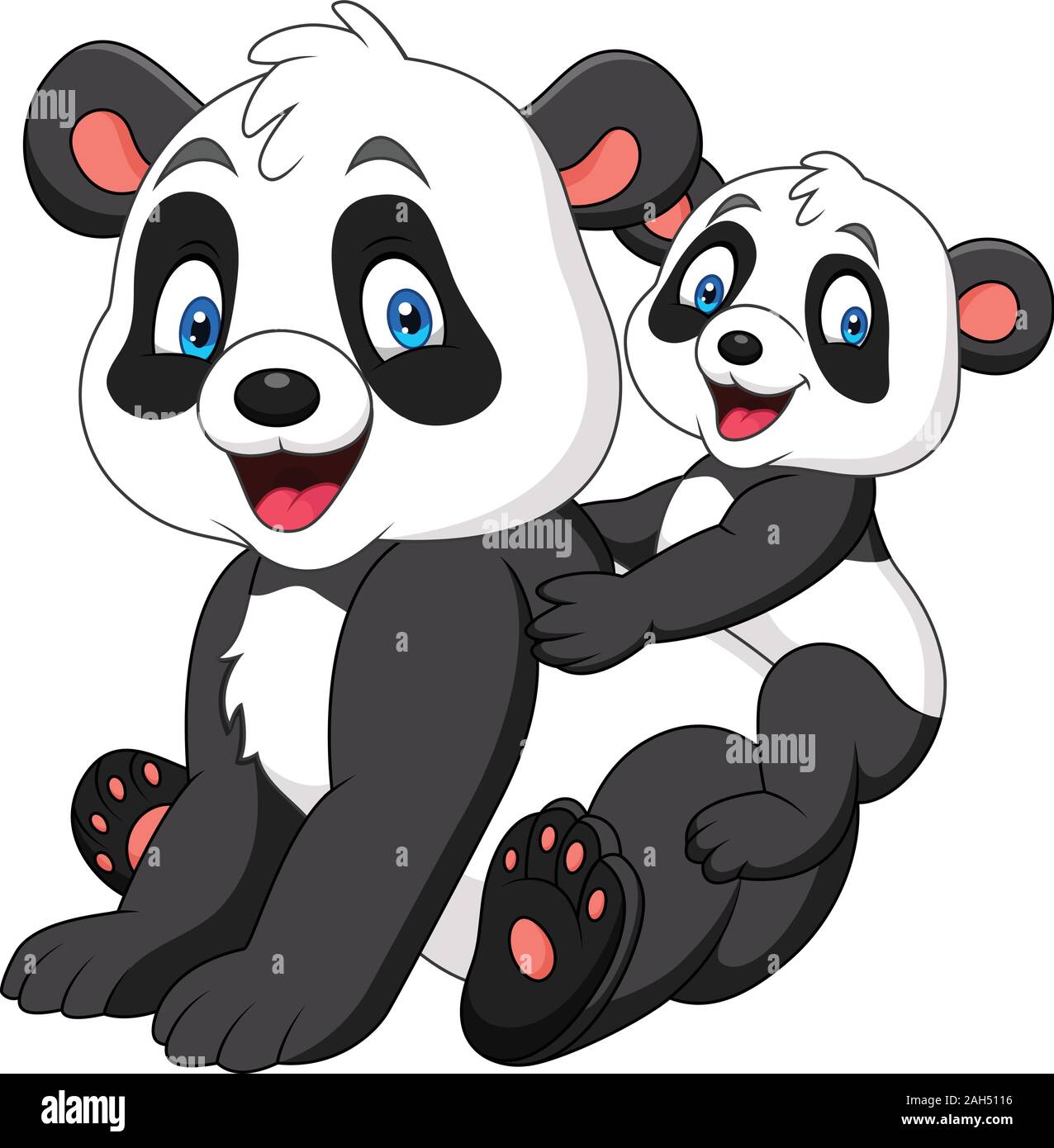 Cute mother and baby panda Stock Vector Image & Art - Alamy