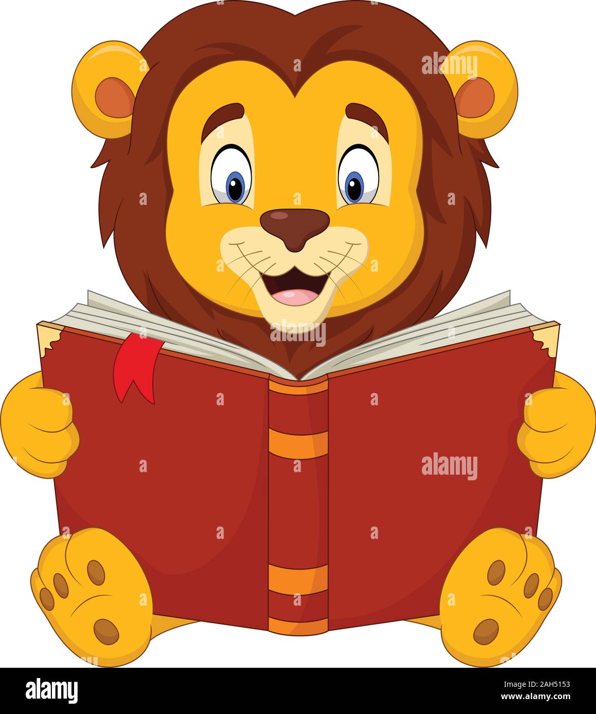 Cartoon lion reading a book Stock Vector Image & Art - Alamy