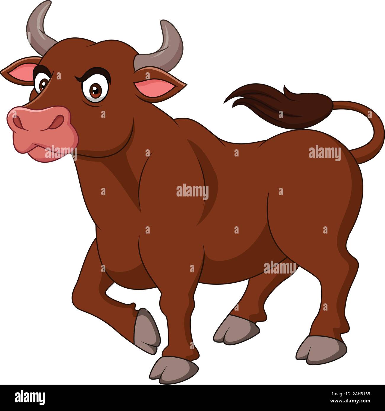 Cartoon angry bull isolated on white background Stock Vector Image ...