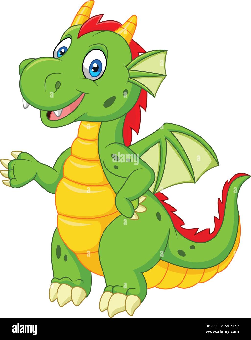 Cartoon happy dragon presenting Stock Vector Image & Art - Alamy