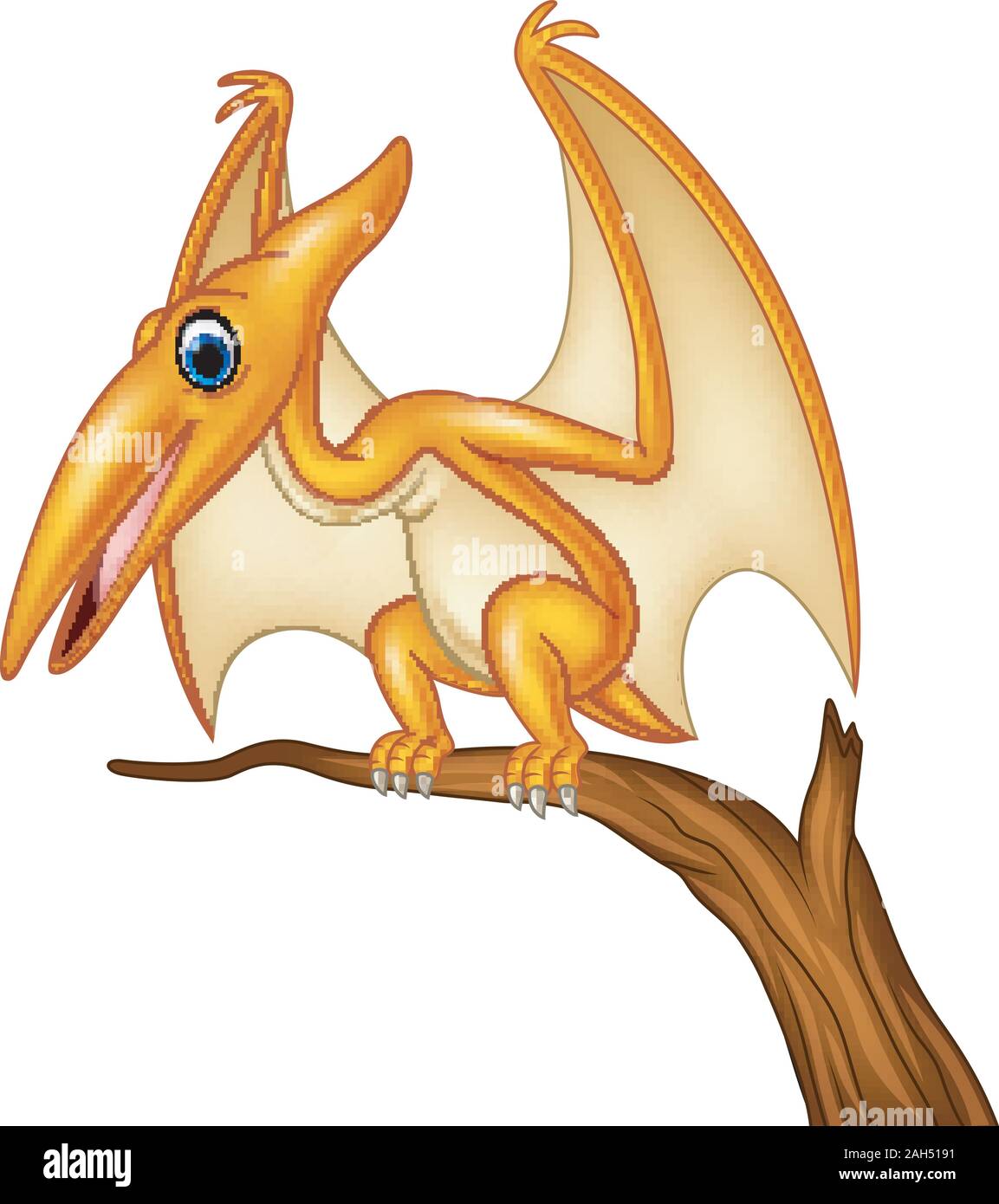 Cartoon pterodactyl on a branch Stock Vector Image & Art - Alamy