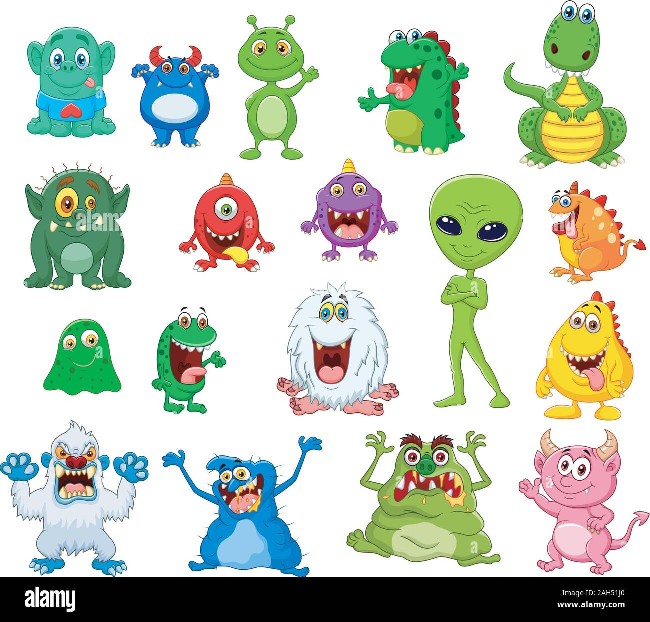 Cartoon monster collection set Stock Vector Image & Art - Alamy