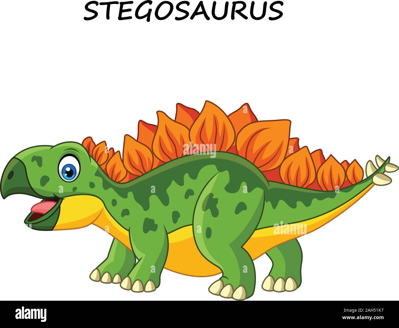 Cartoon happy stegosaurus isolated on white background Stock Vector ...