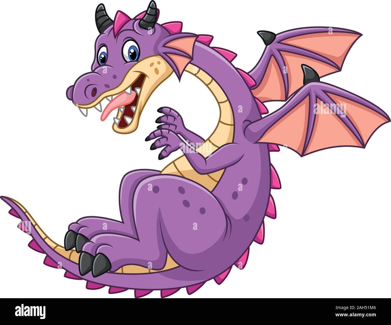 Cartoon dragon isolated on white background Stock Vector Image & Art ...