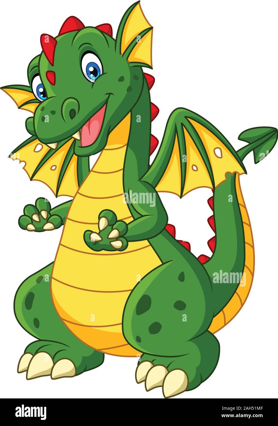 Cartoon dragon posing isolated on white background Stock Vector Image ...