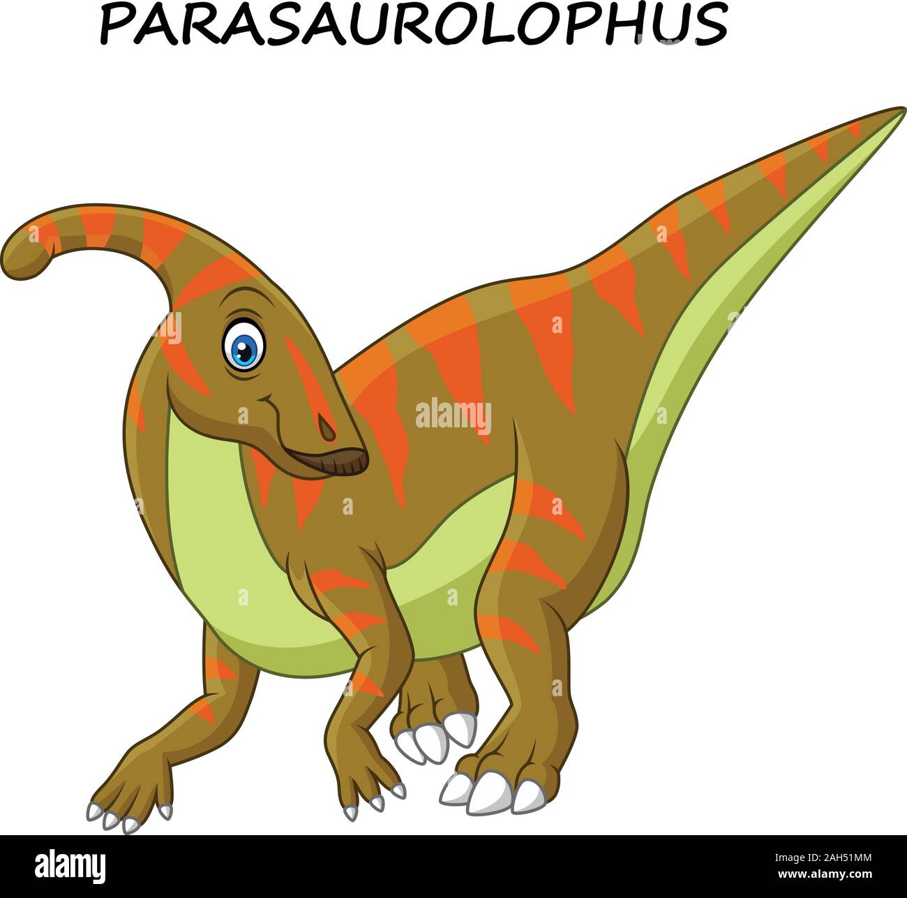 Cartoon parasaurolophus isolated on white background Stock Vector Image ...