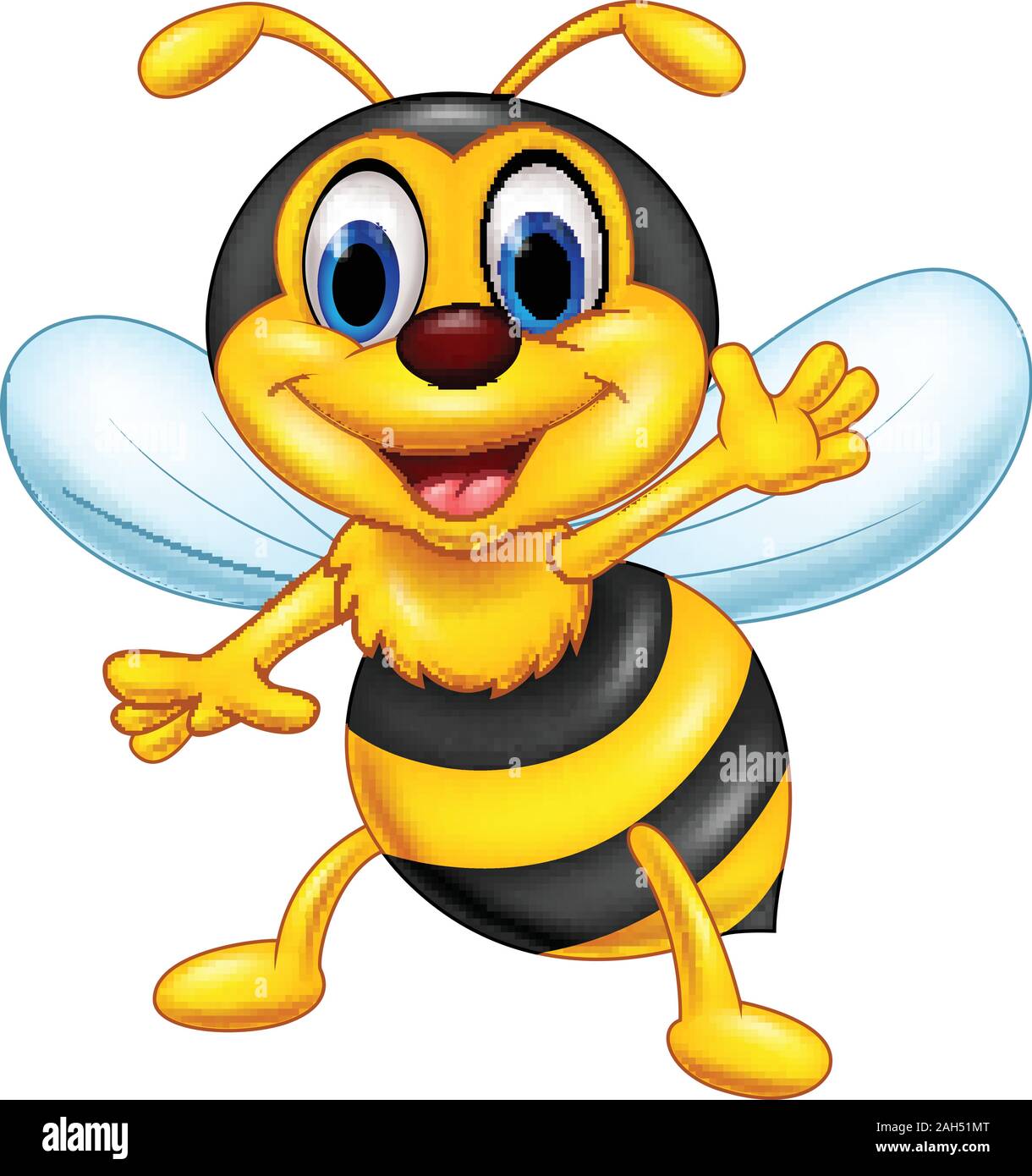 Cartoon happy bee waving Stock Vector Image & Art - Alamy