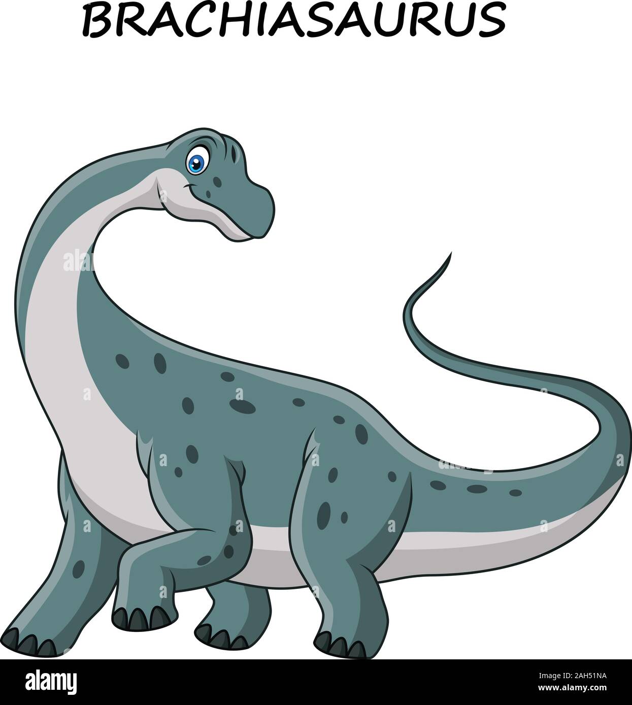 Cartoon brachiasaurus isolated on white background Stock Vector Image ...