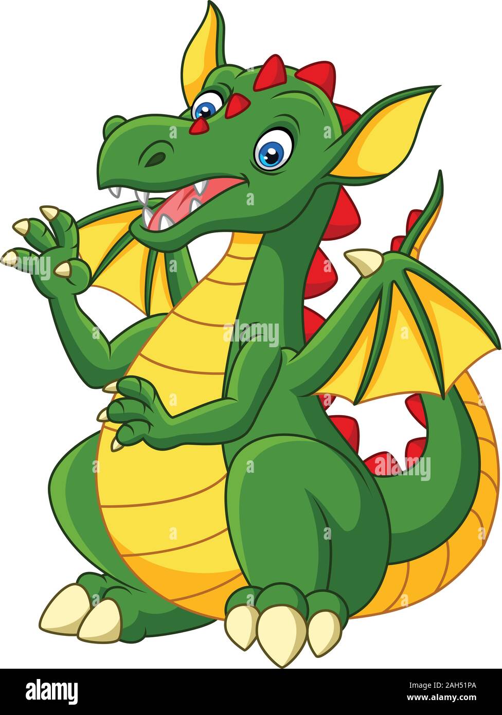 Cartoon happy dragon isolated on white background Stock Vector Image ...