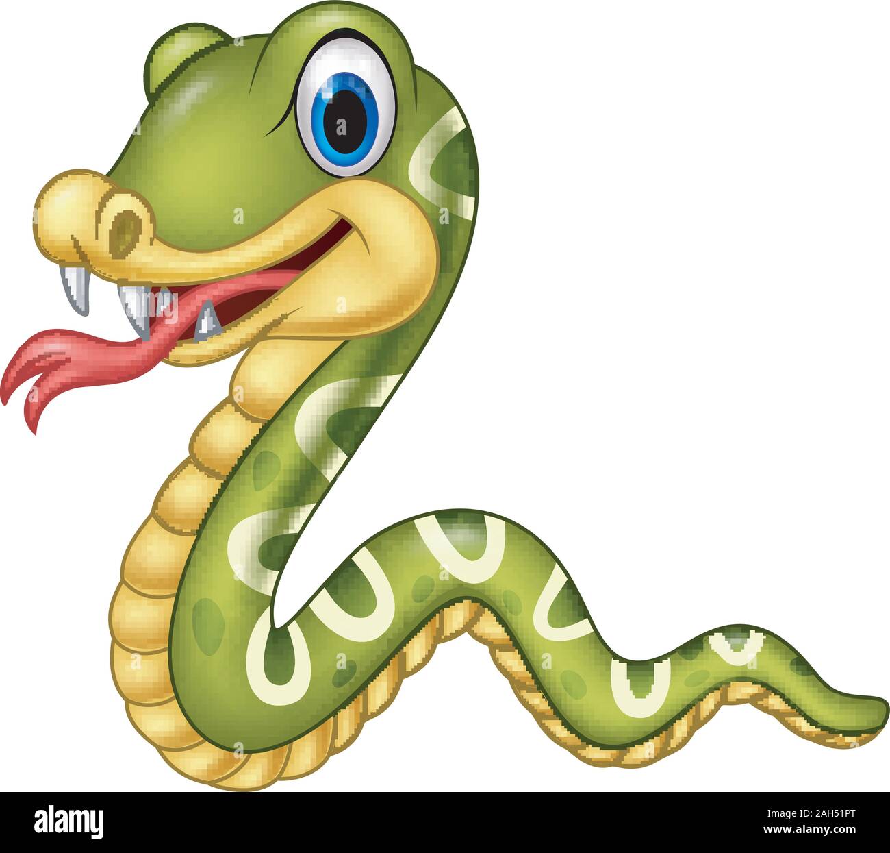 Cartoon happy snake isolated on white background Stock Vector Image ...