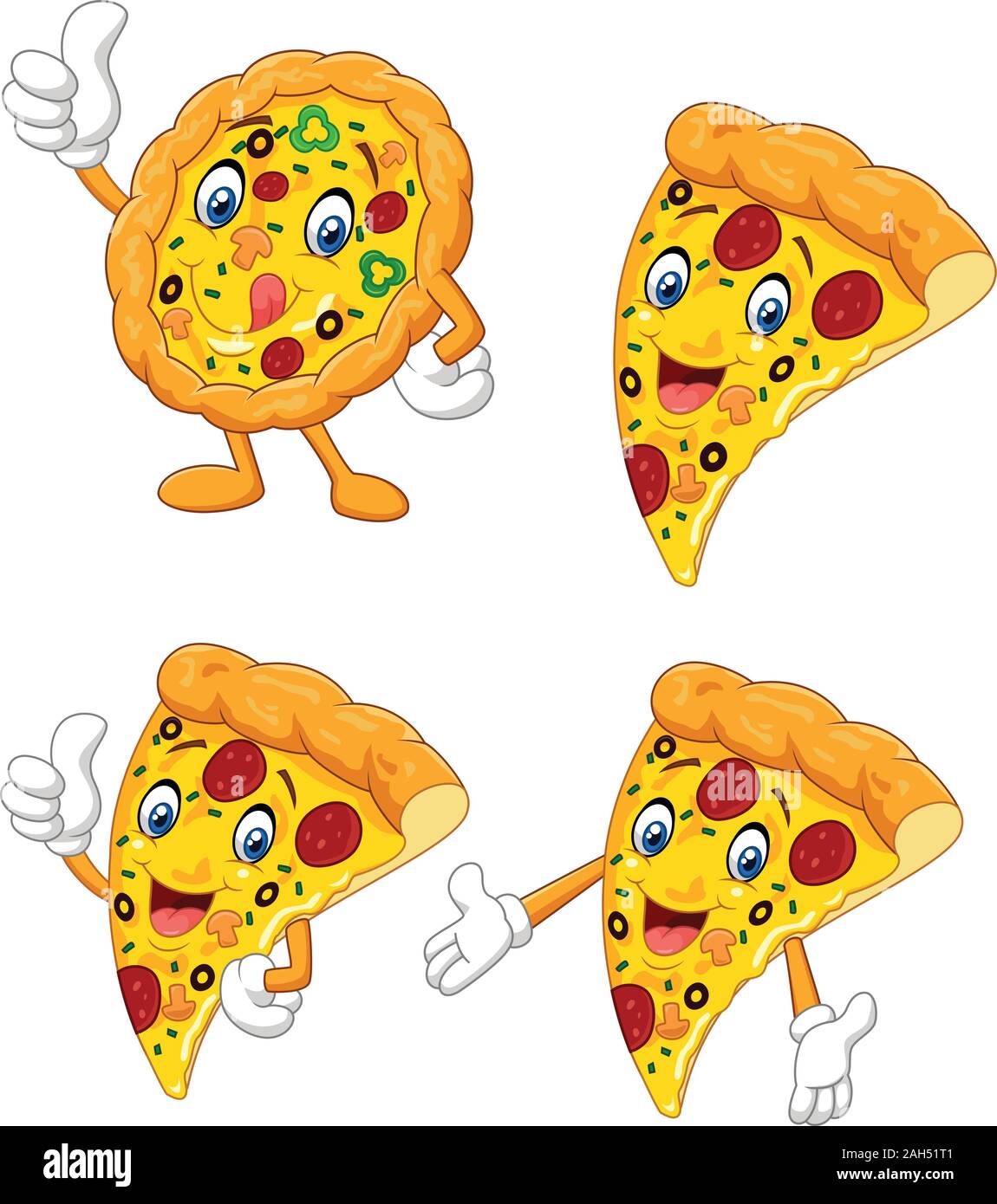 Cartoon funny pizza collection set Stock Vector Image & Art - Alamy