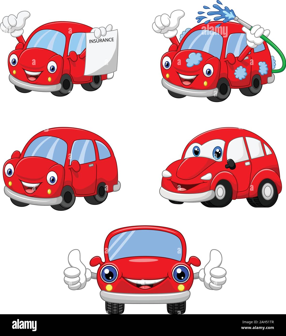 Cartoon funny red cars collection Stock Vector Image & Art - Alamy