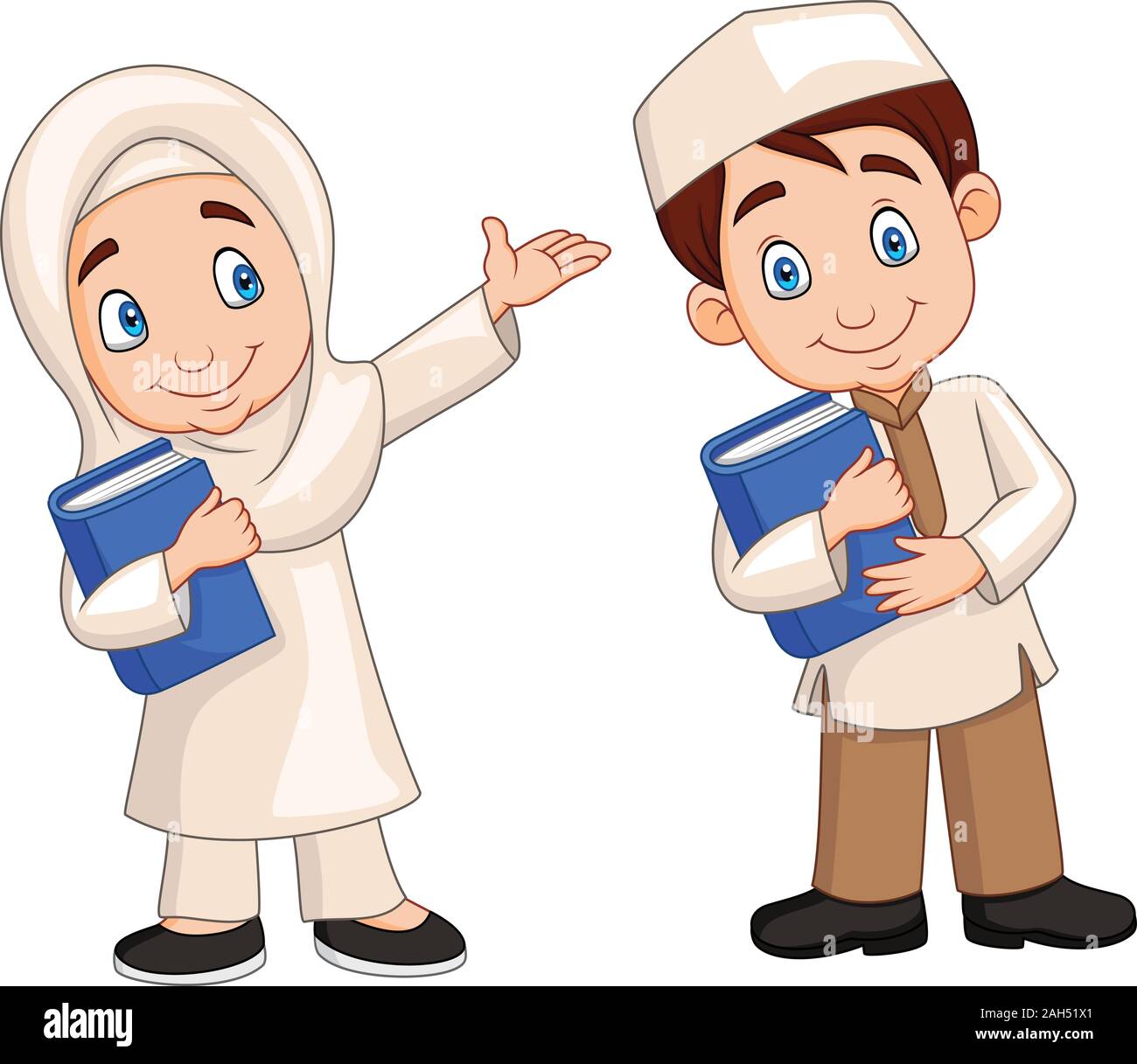 Cartoon Muslim kids Stock Vector Image & Art - Alamy