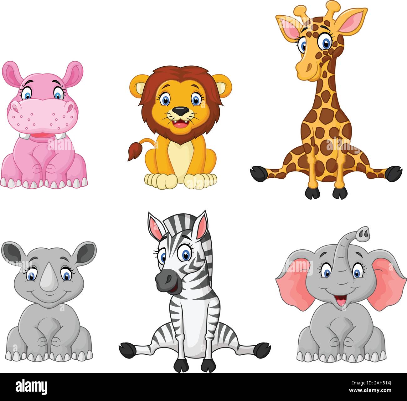 Wild animal cartoon collection set Stock Vector Image & Art - Alamy