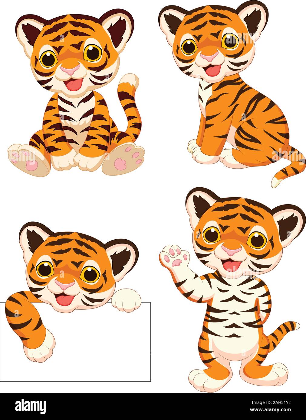 Cartoon baby tigers collection set Stock Vector Image & Art - Alamy