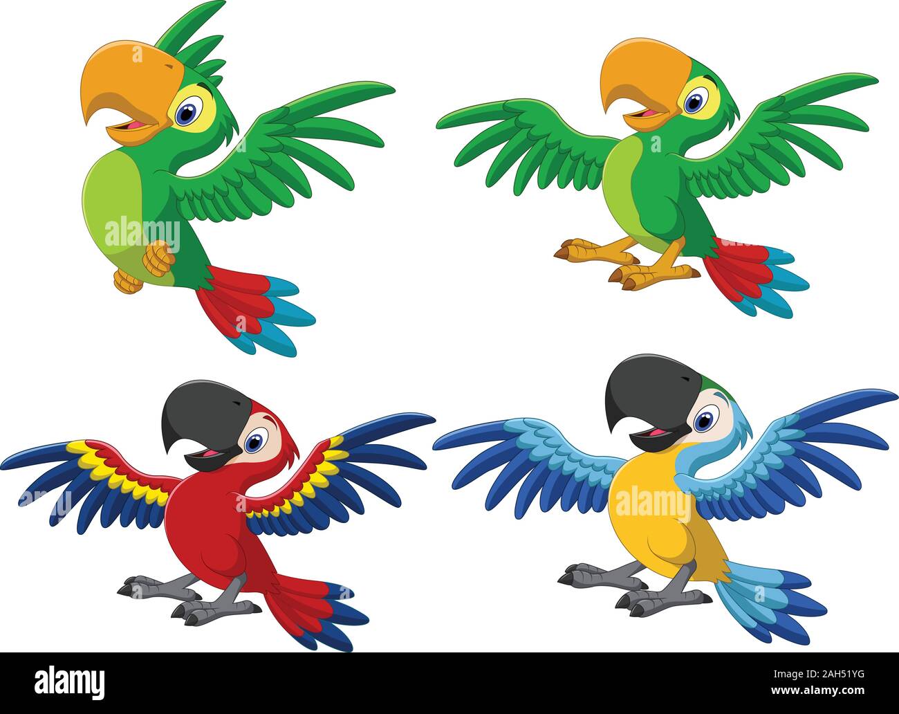 Cartoon macaw collection set Stock Vector Image & Art - Alamy