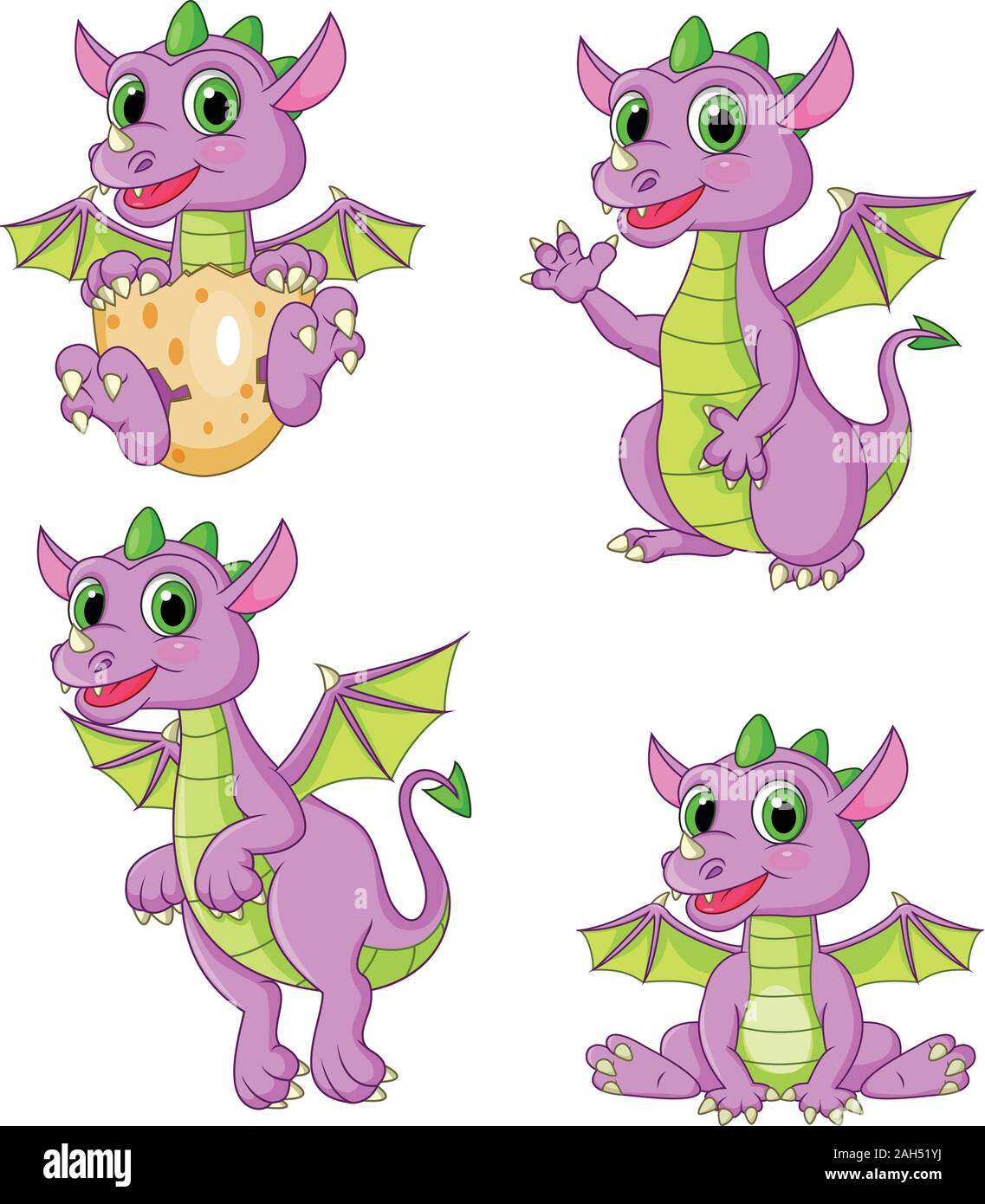Cartoon dragons collection set Stock Vector Image & Art - Alamy