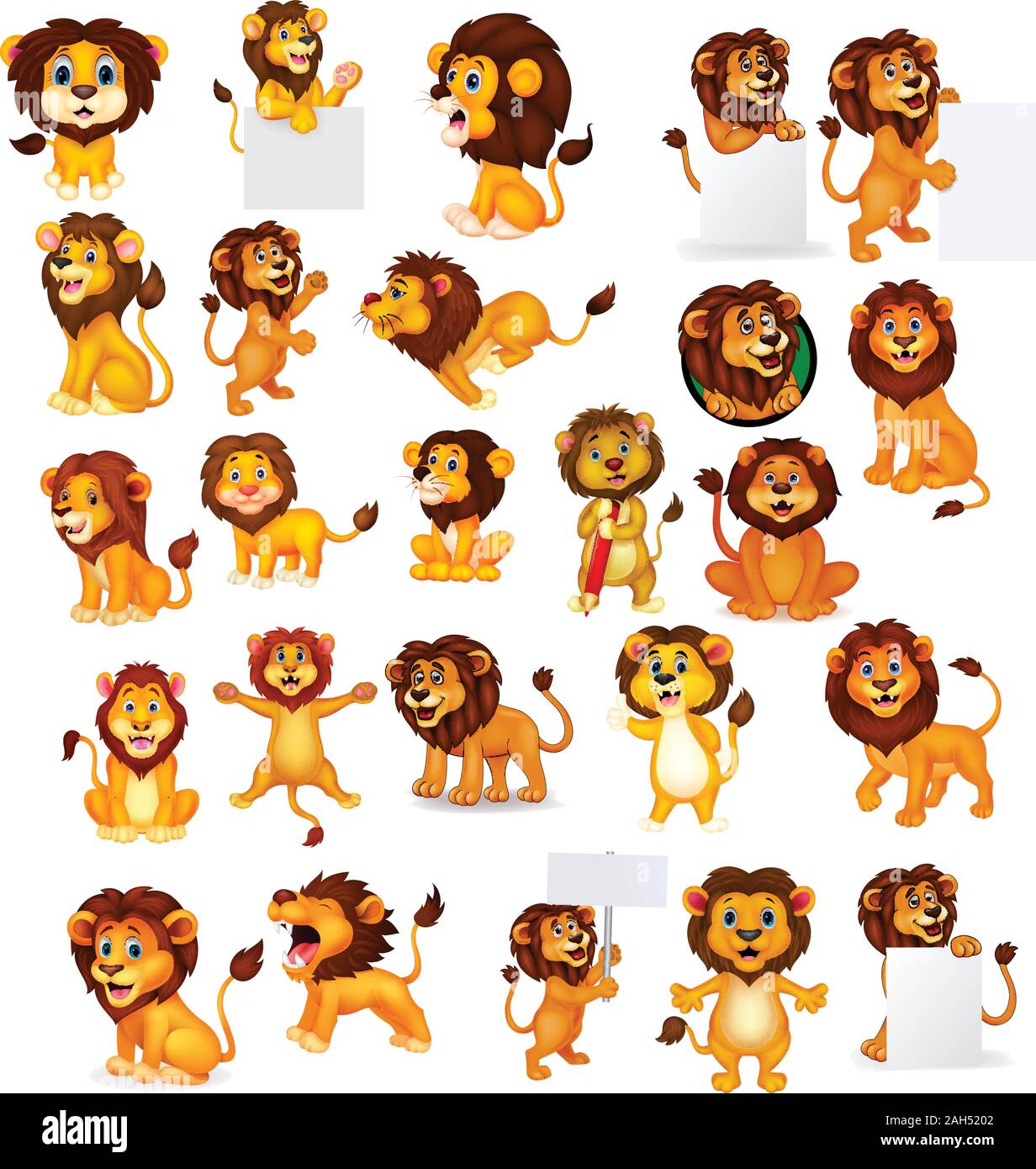 Funny lion cartoon blank sign hi-res stock photography and images - Alamy