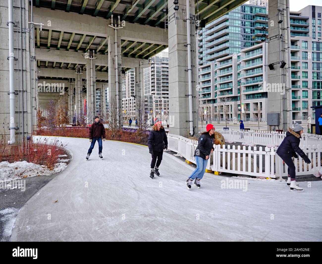Skating at the Bentway in Toronto Stock Photo - Alamy