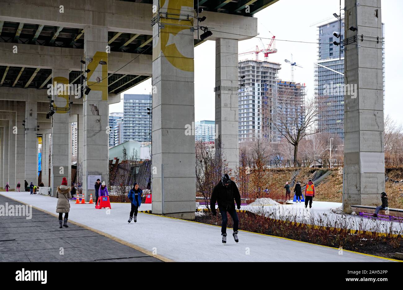 Skating at the Bentway in Toronto Stock Photo - Alamy