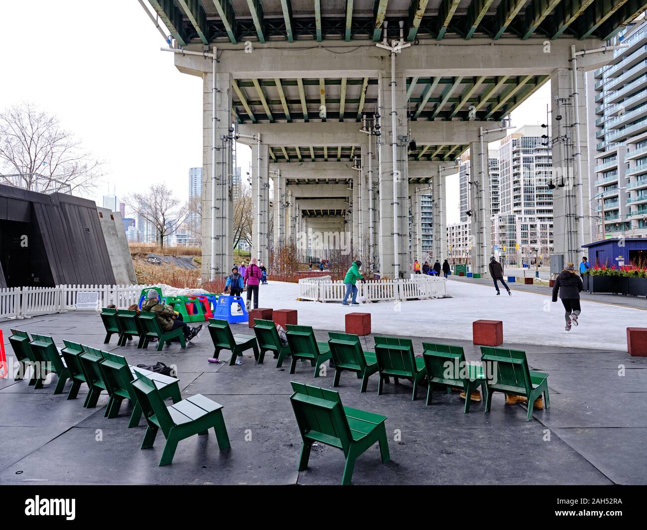 Skating at the Bentway in Toronto Stock Photo - Alamy