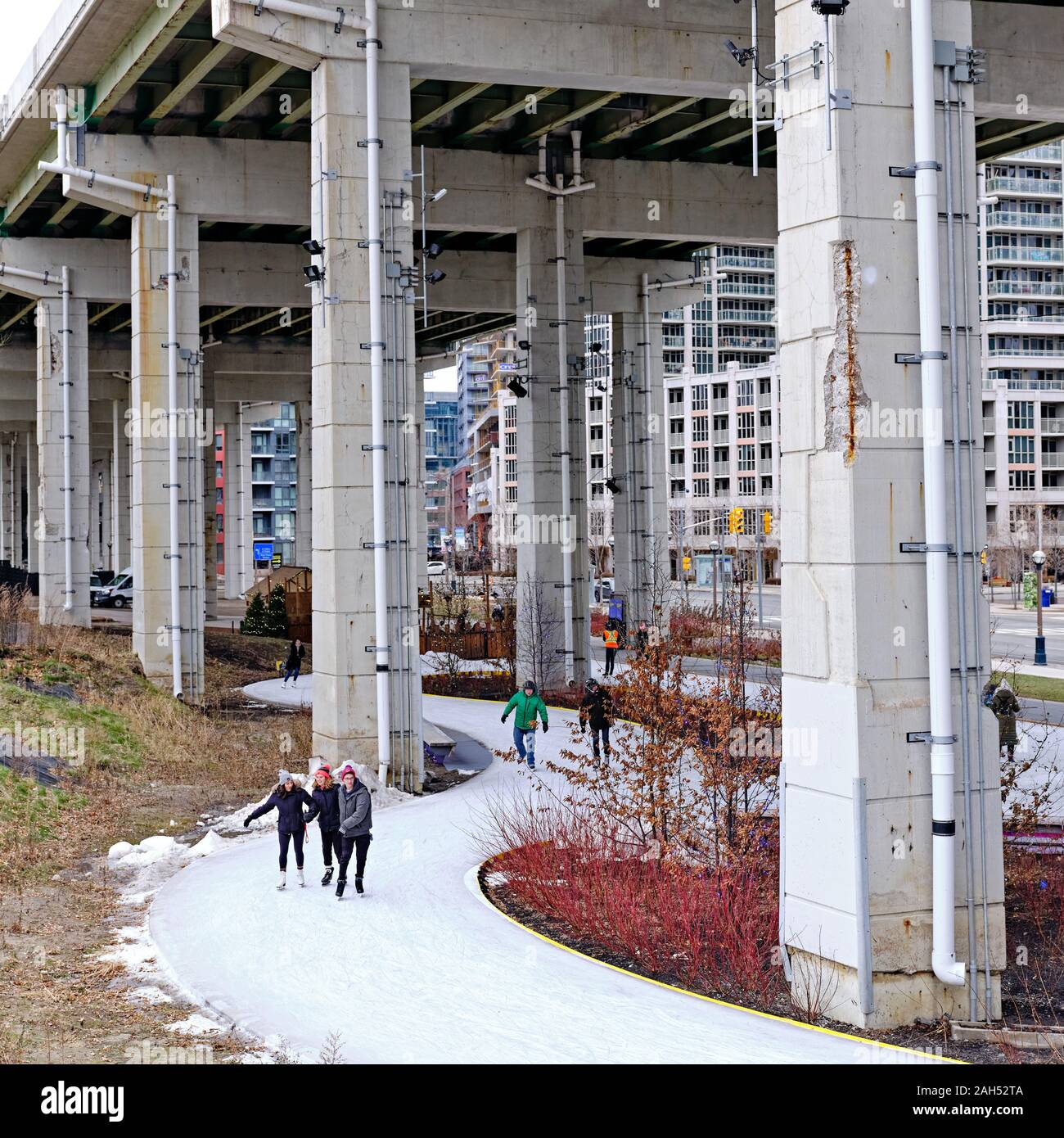 Skating at the Bentway in Toronto Stock Photo - Alamy