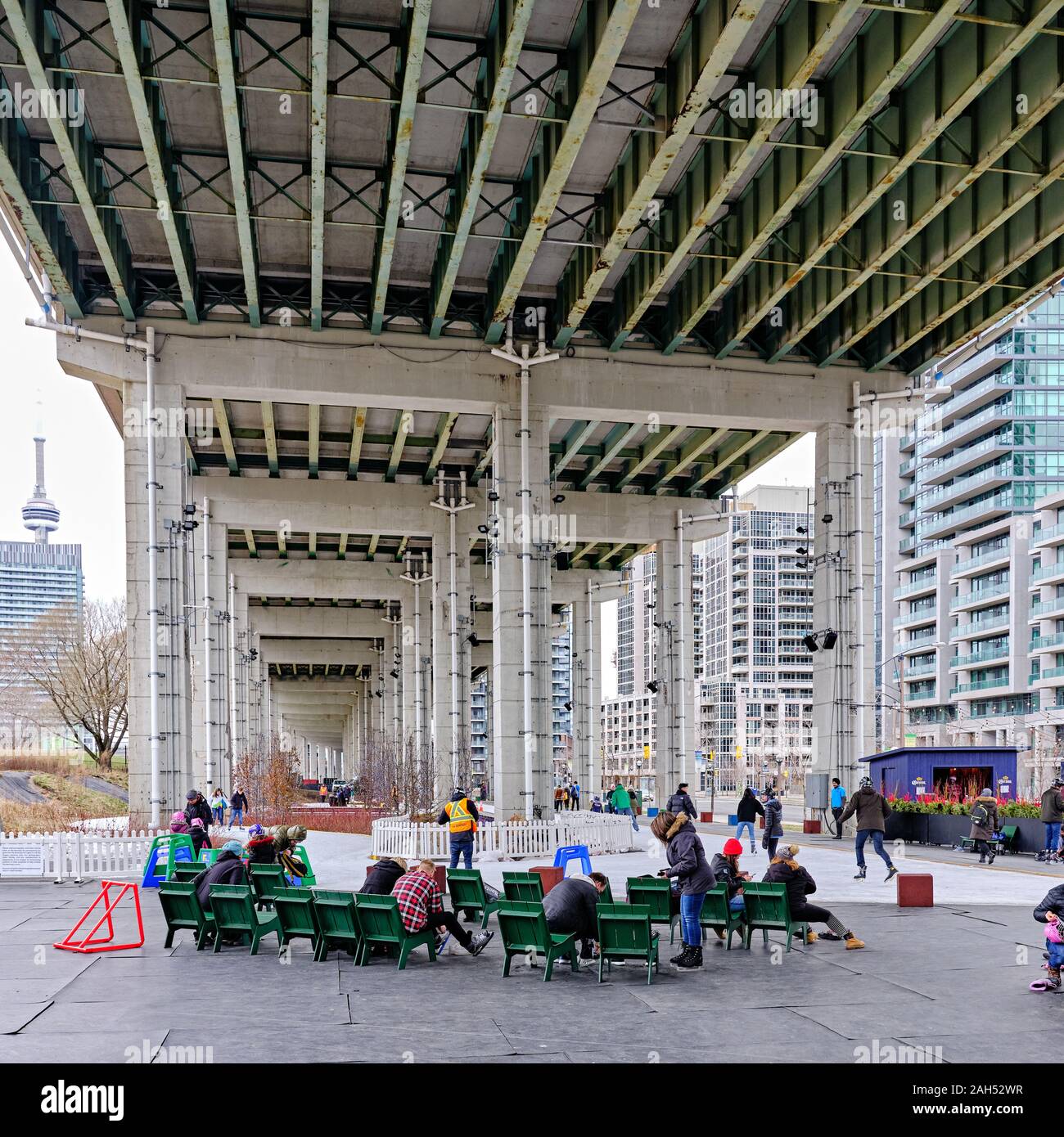 Skating at the Bentway in Toronto Stock Photo - Alamy