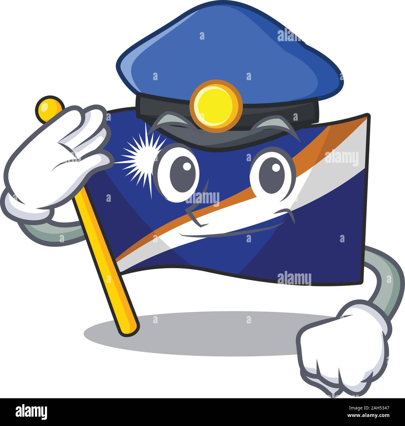 Flag marshall island Scroll Cartoon mascot style as a Police officer ...