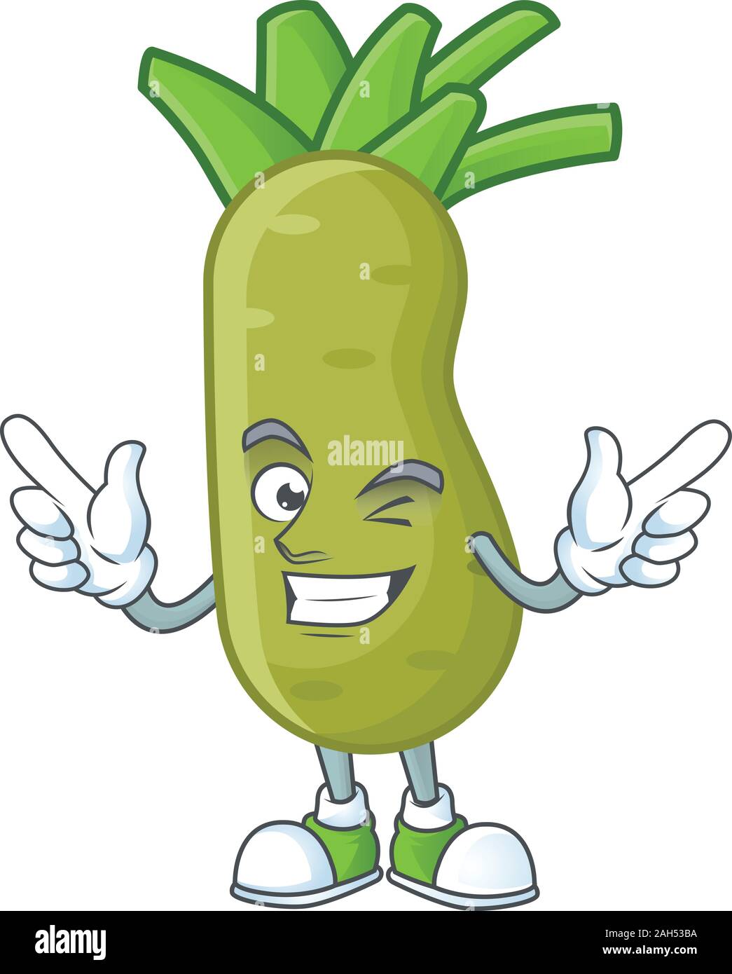Funny wasabi cartoon character style with Wink eye Stock Vector Image ...