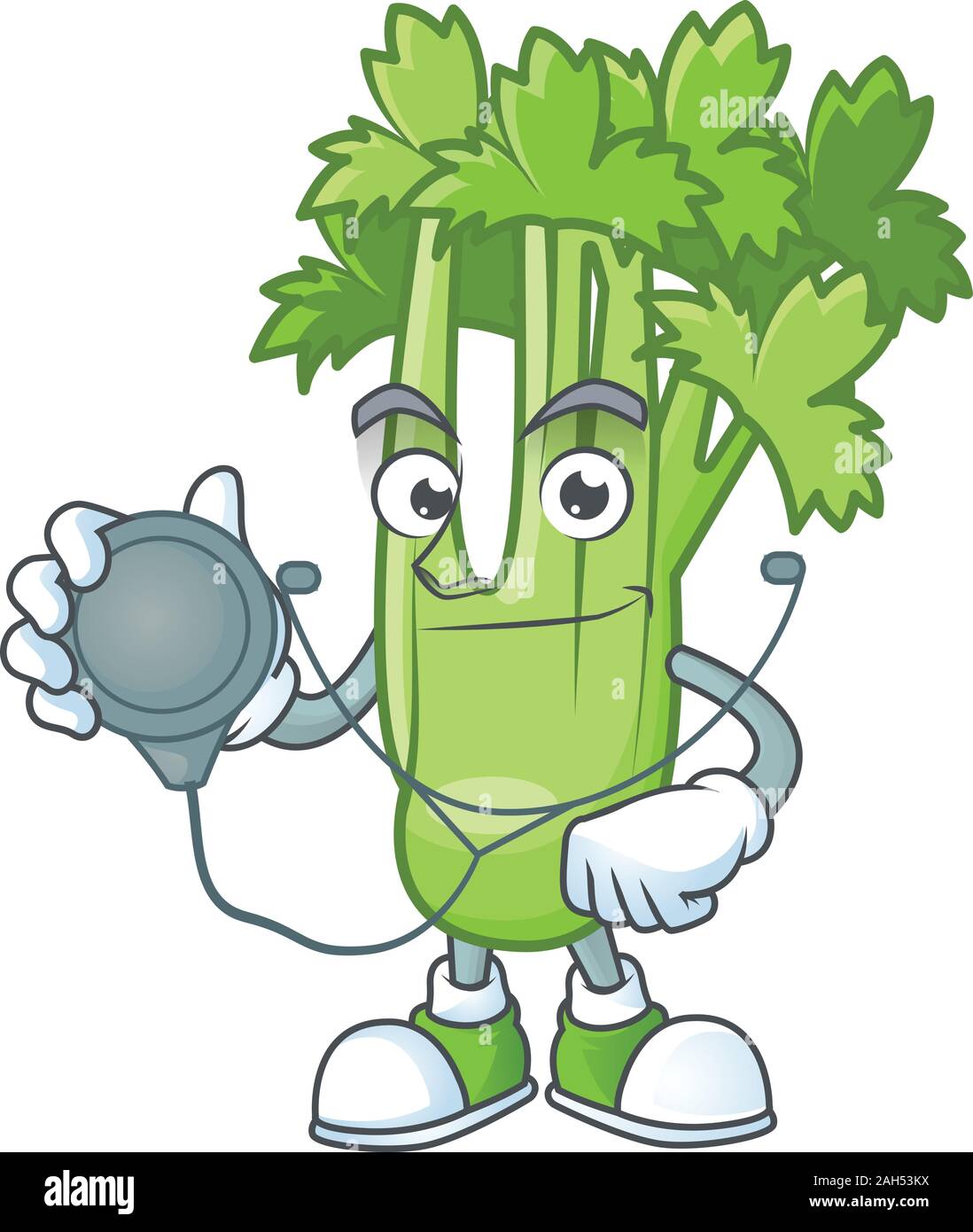 Celery plant cartoon character style as a Doctor with tools Stock ...