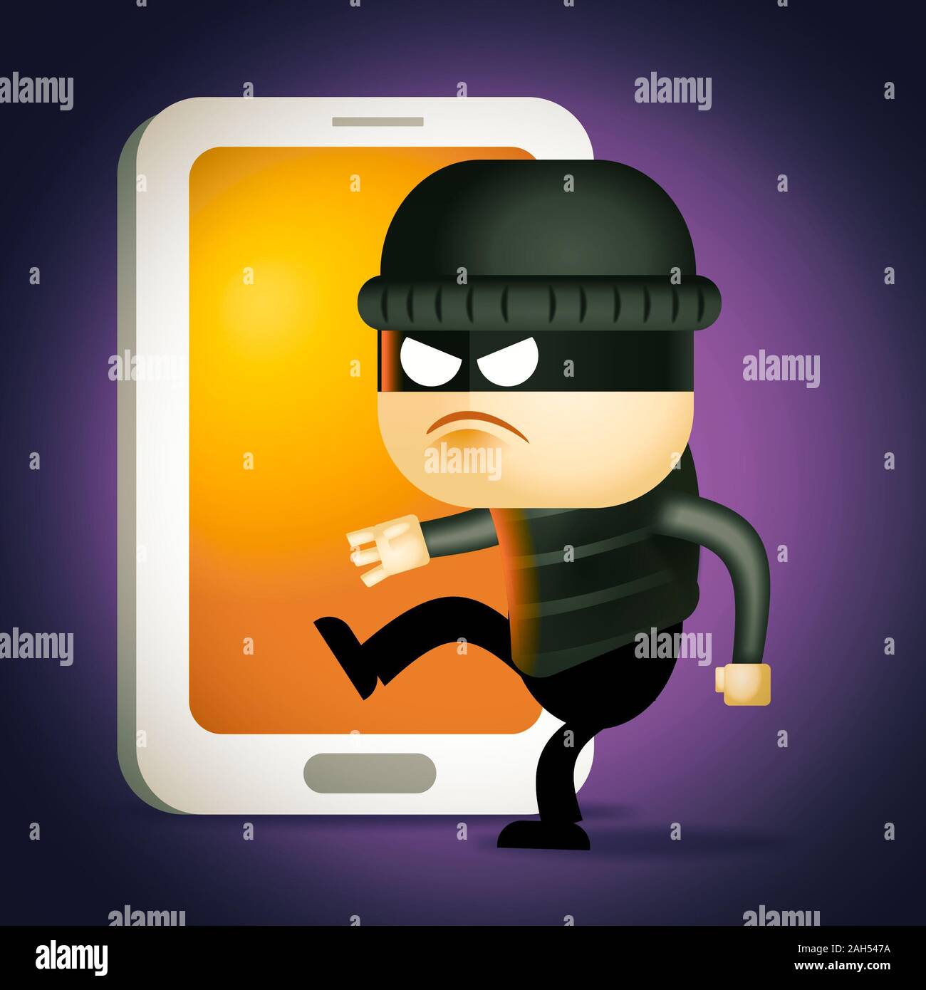 Cyber thief, hacker 2d illustration Stock Photo - Alamy