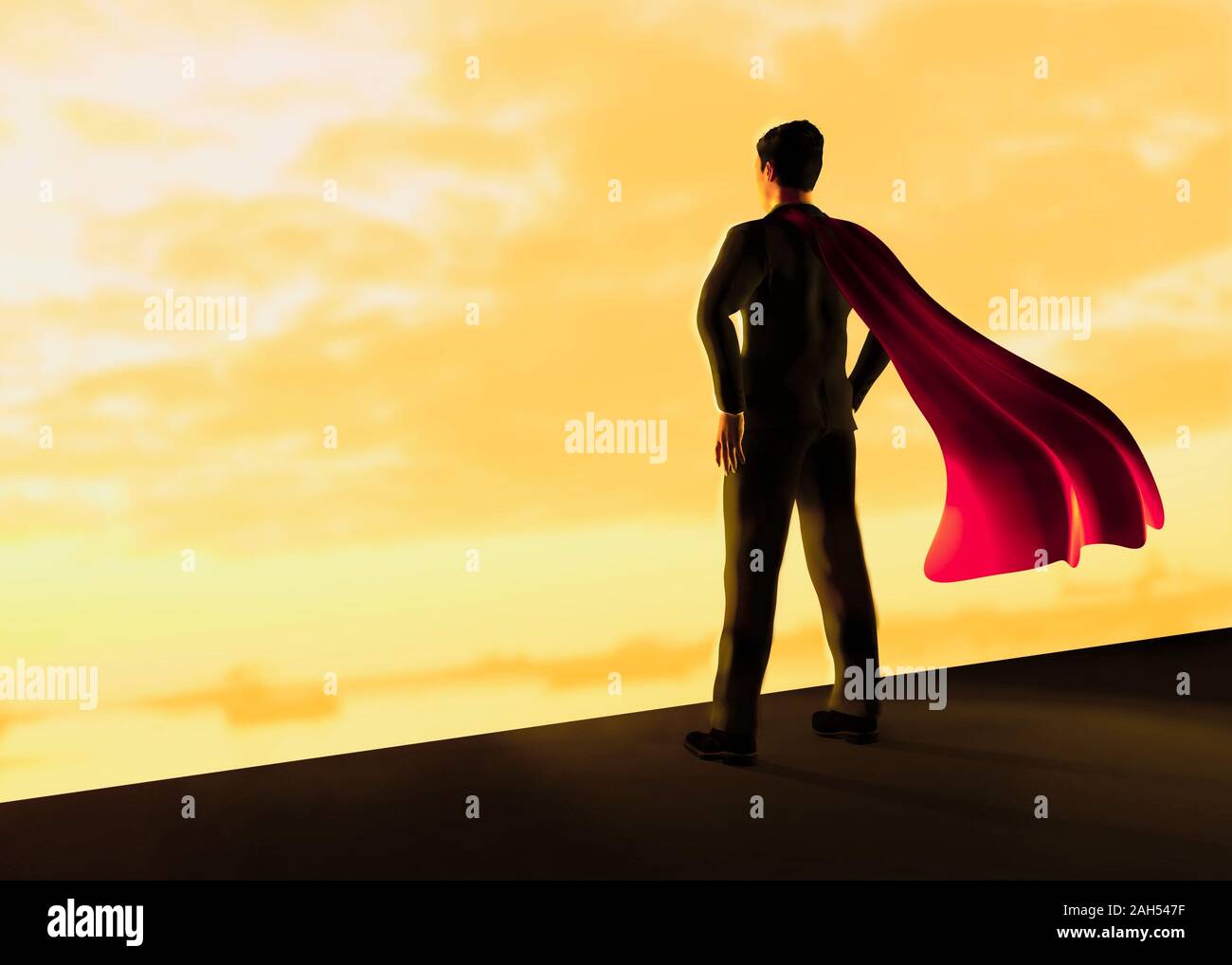 Man flying like superman hi-res stock photography and images - Alamy