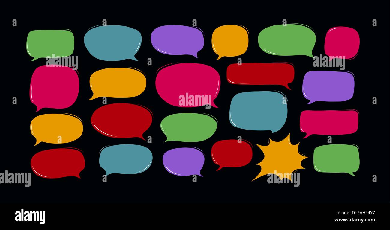 Set of comic speech bubbles. Cartoon vector illustration Stock Vector ...