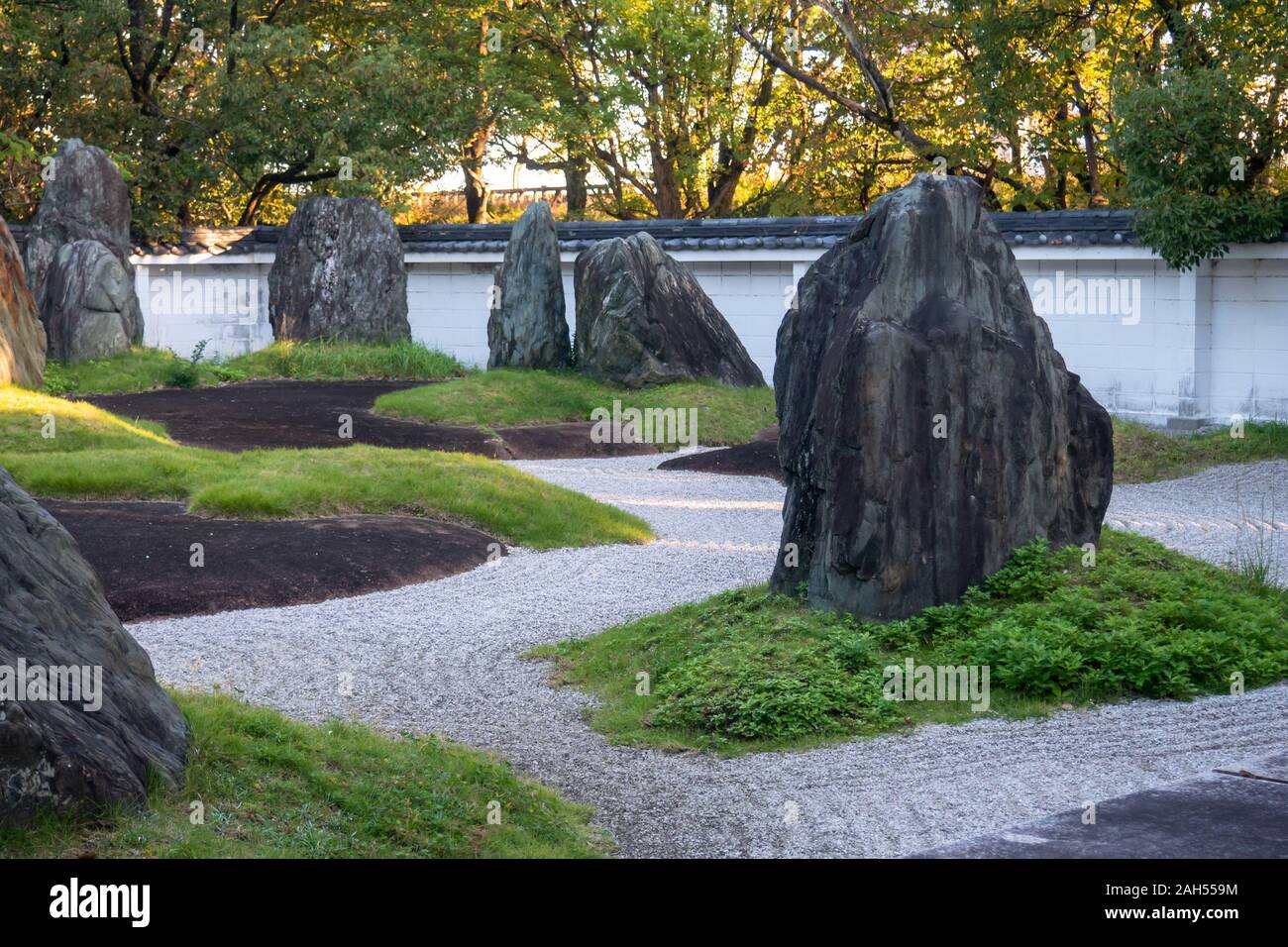 Natural green trees in a Japanese garden Stock Photo - Alamy