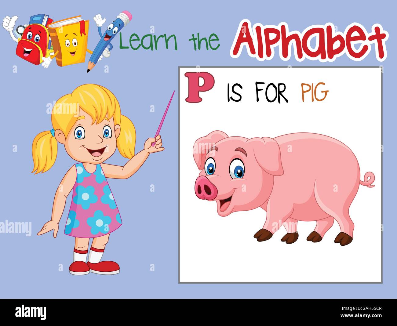 Illustration of letter P is for Pig Stock Vector Image & Art - Alamy