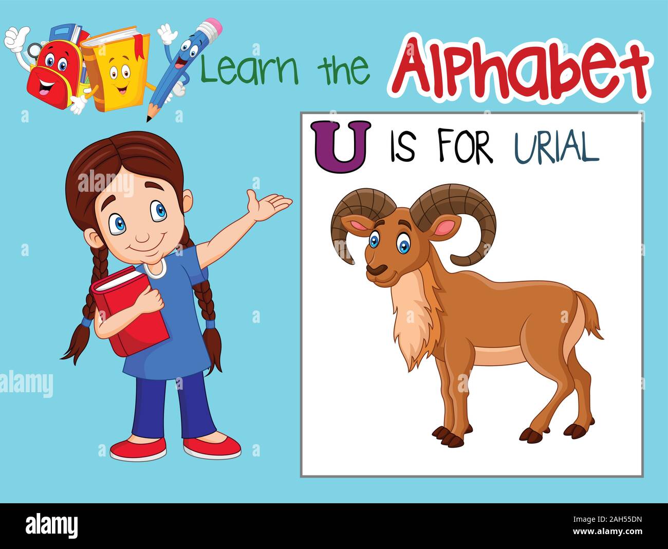 Illustration of letter U is for urial Stock Vector Image & Art - Alamy