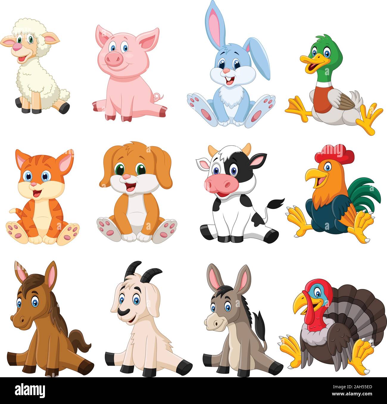 Farm animal collection set Stock Vector Image & Art - Alamy
