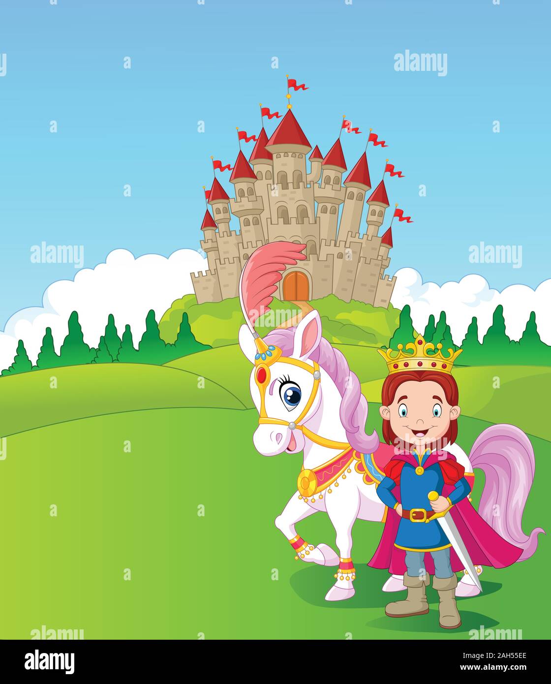 Cartoon prince and royal horse Stock Vector Image & Art - Alamy