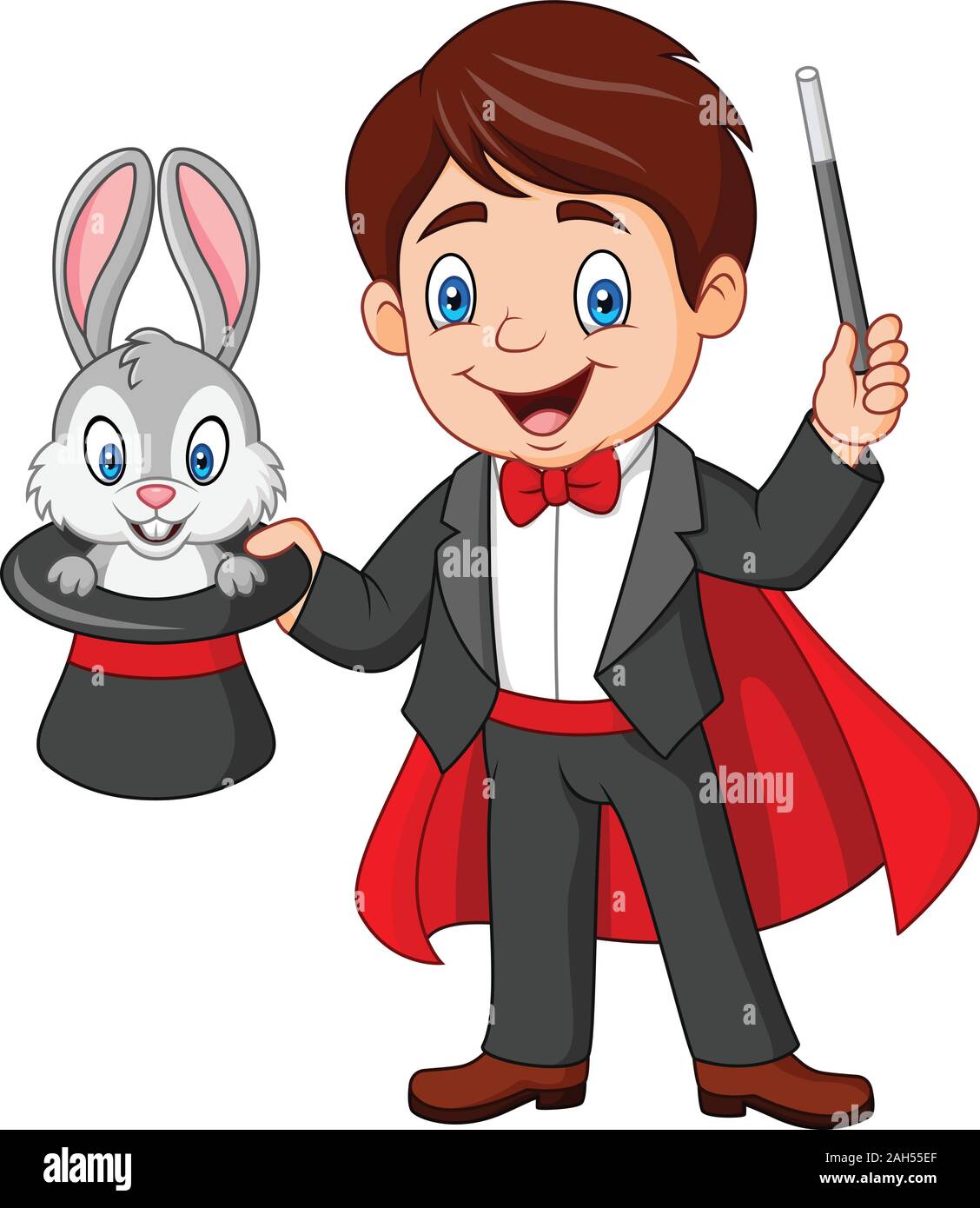 Magician pulling out a rabbit from his top hat Stock Vector Image & Art ...
