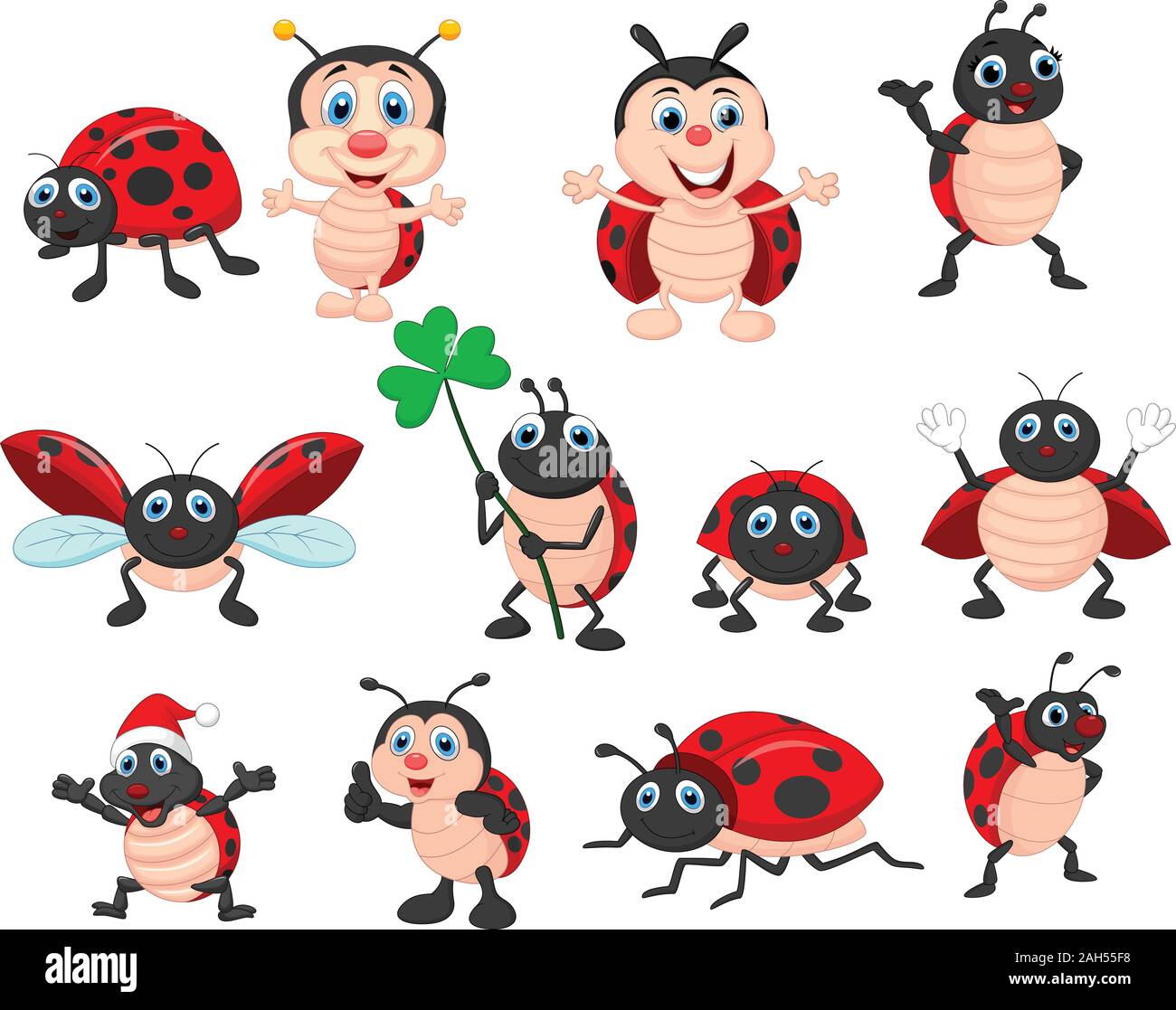 Cartoon ladybug collection set Stock Vector Image & Art - Alamy
